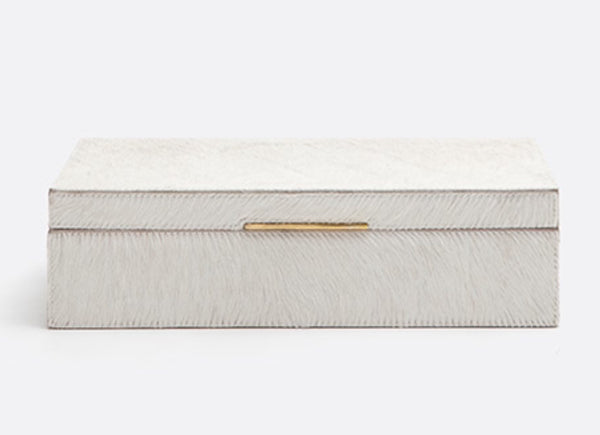 Baset White Hair on Hide Jewelry Box Large | Herringbone and Company