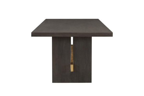 Nuio Rectangular Wood and Gold Leaf Dining Table | Herringbone and Company