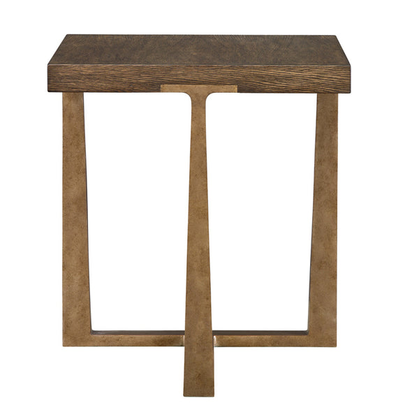 Del Ray Custom Oak and Bronze Side Table | Herringbone and Company