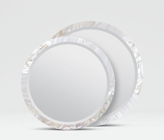 Albe Circular Polished Shell Mirror | Herringbone and Company